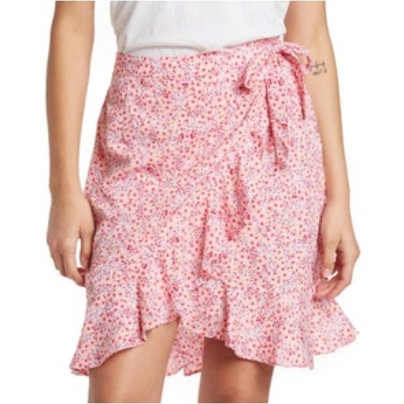 Vero Moda | Skirts | New Pink Floral Print Wrap Ruffle Skirt | Poshmark
